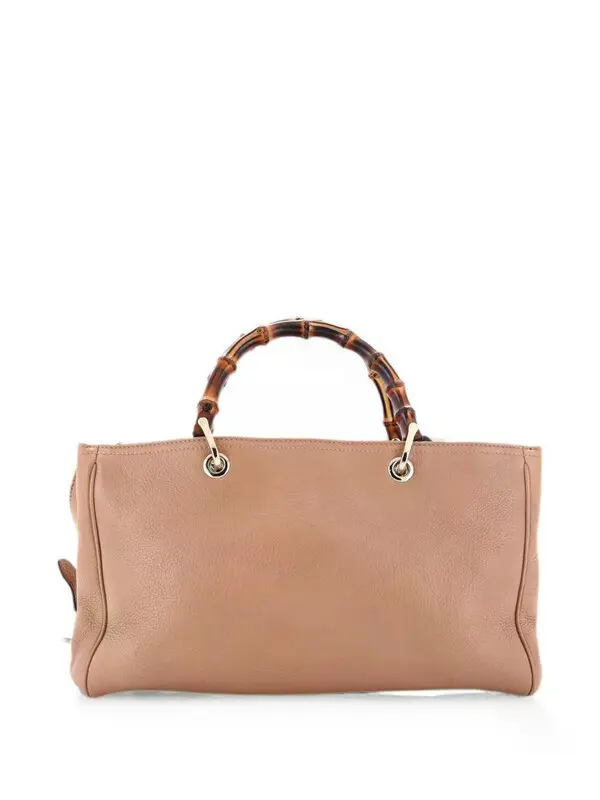 Gucci Bamboo Shopper Leather Medium Tote Bag - Neutrals
