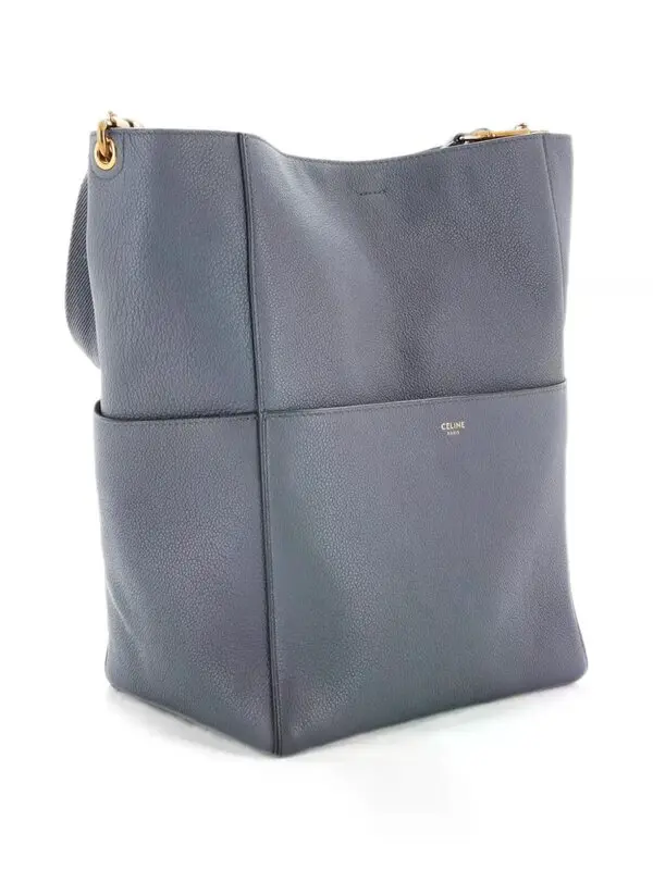Celine Sangle Seau Shoulder Bag In Calfskin - Grey