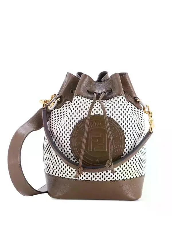 Fendi Mon Tresor Perforated Leather Bucket Bag