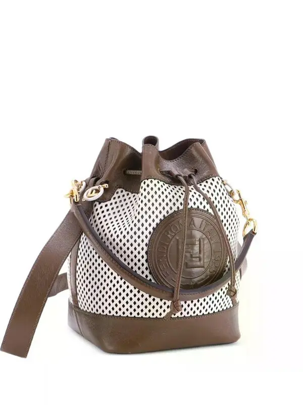 Fendi Mon Tresor Perforated Leather Bucket Bag