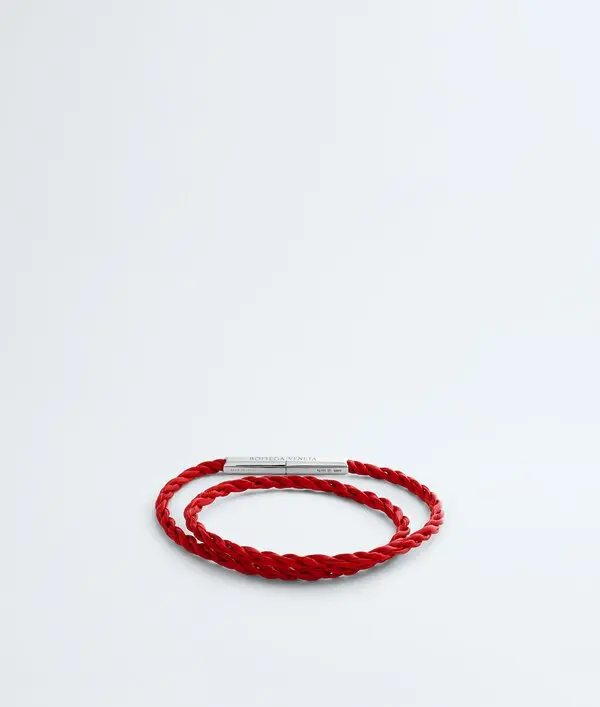 Bottega Veneta Rope Leather Bracelet - Cardinal