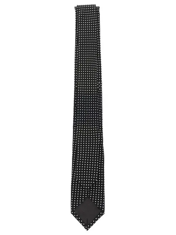 Valentino Garavani Yarn-dyed Polka Dot Silk Neck Tie - Black