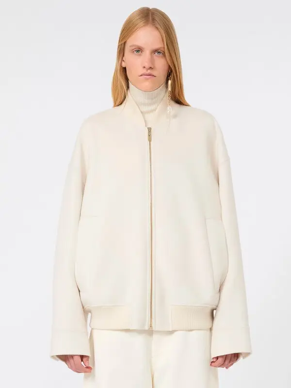 Sportmax Wool Bomber Jacket - White