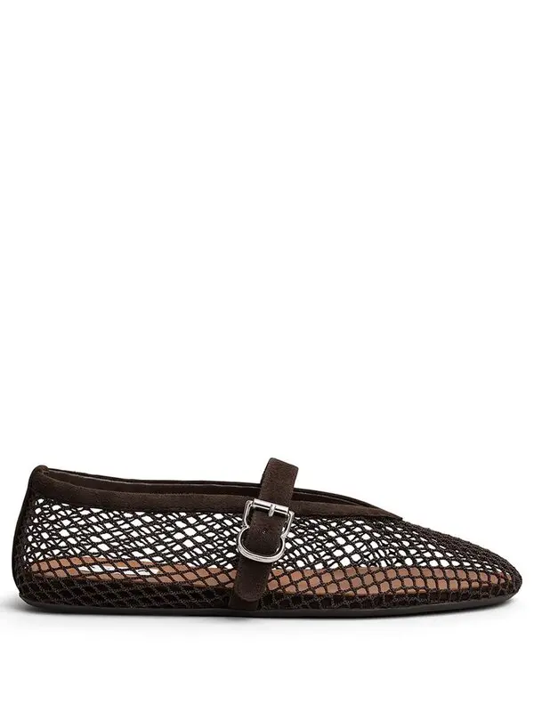 Alaïa Suede Mesh Flat Ballet Flats