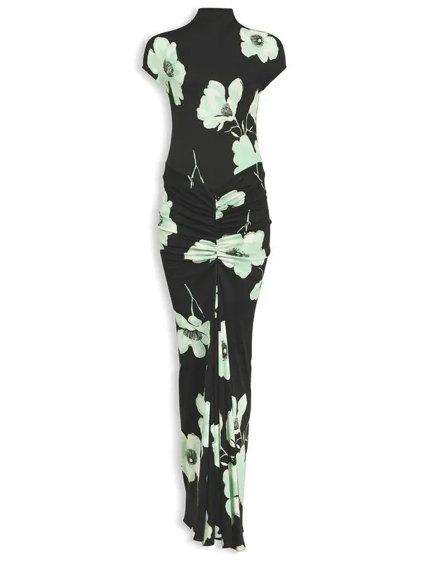 Alaïa Draped Floral Print Maxi Dress - Multi