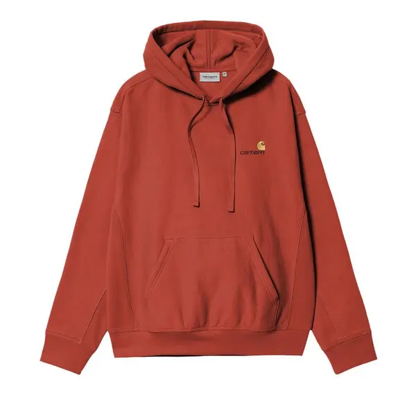 Carhartt Work In Progress Hooded American Script Sweatshirt 'oxide