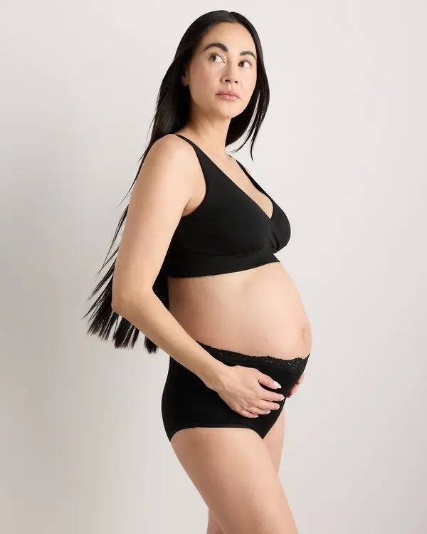 Quince Nursing & Sleep Bra - Black