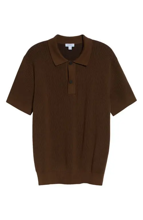 Sunspel Bicolor Cotton Rib Polo