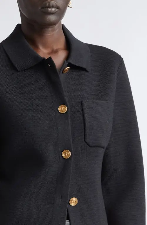 Saint Laurent Virgin Wool Polo Cardigan