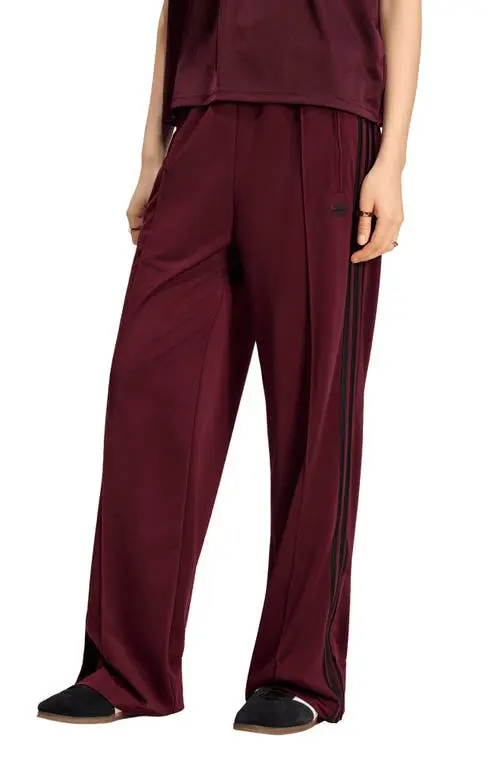 ADIDAS ORIGINALS Loose Full Length Track Pants - Maroon/black