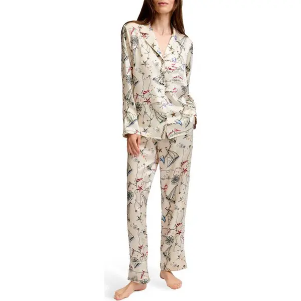 PETITE PLUME Silk Pajama Set - Beige
