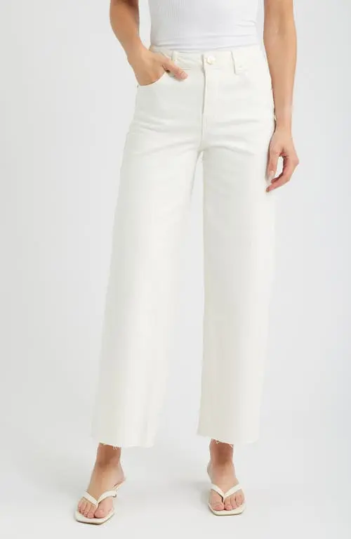 1822 Denim Raw Hem Wide Leg Jeans