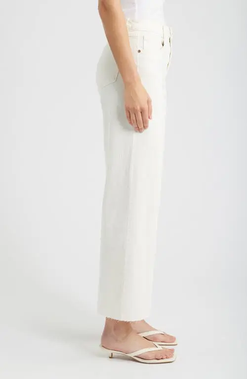 1822 Denim Raw Hem Wide Leg Jeans