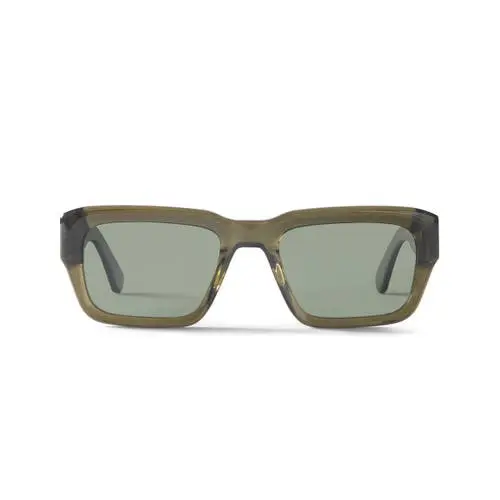 FRENCH KIWIS EYEWEAR Henri Rectangular Acetate Sunglasses - Clear/green