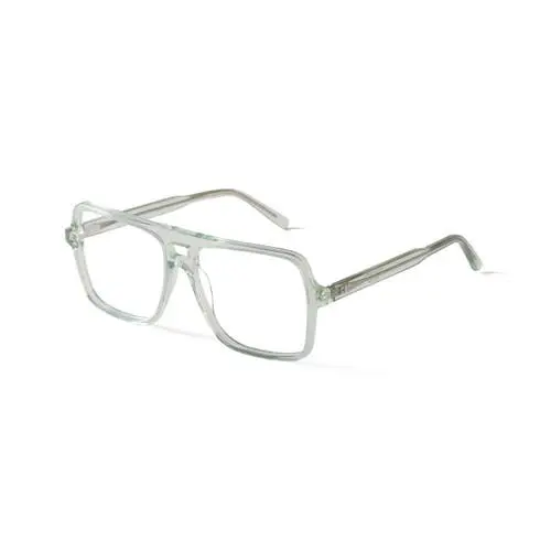 FRENCH KIWIS EYEWEAR Dallas Oversized Square Aviator Reading Glasses - Clear/green