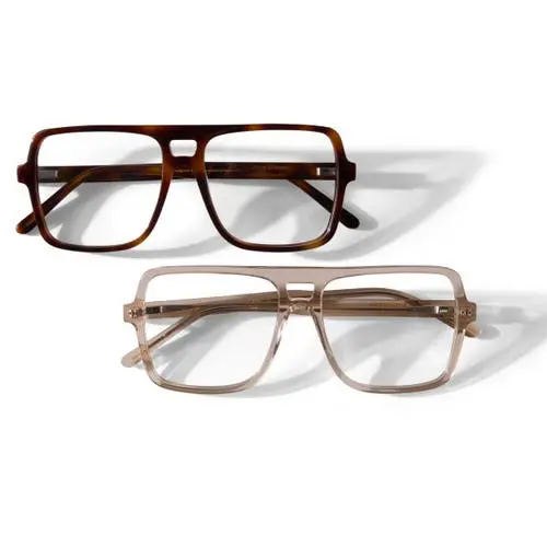 FRENCH KIWIS EYEWEAR Dallas Oversized Square Aviator Reading Glasses - Clear/green