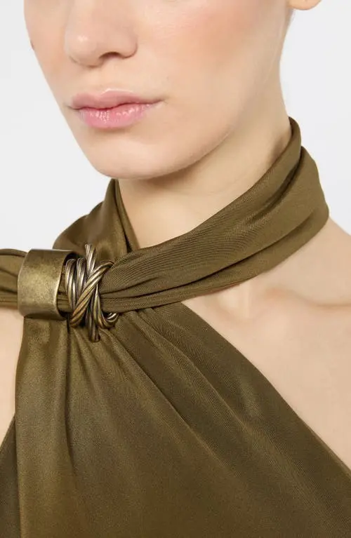 Max Mara One-shoulder Silk Satin Midi Dress