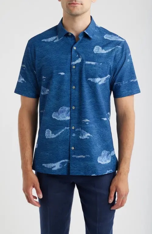 Tori Richard Honu Sighting Performance Pucker Shirt - Navy