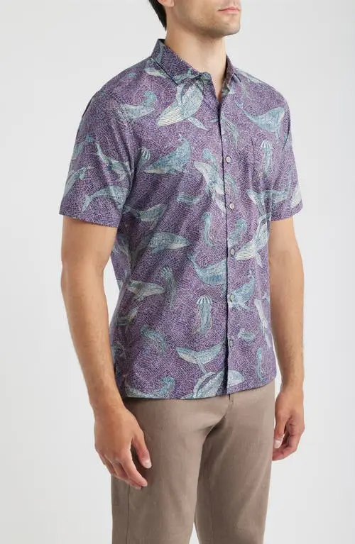 Tori Richard Marine Mosaic Button Down Shirt - Grape