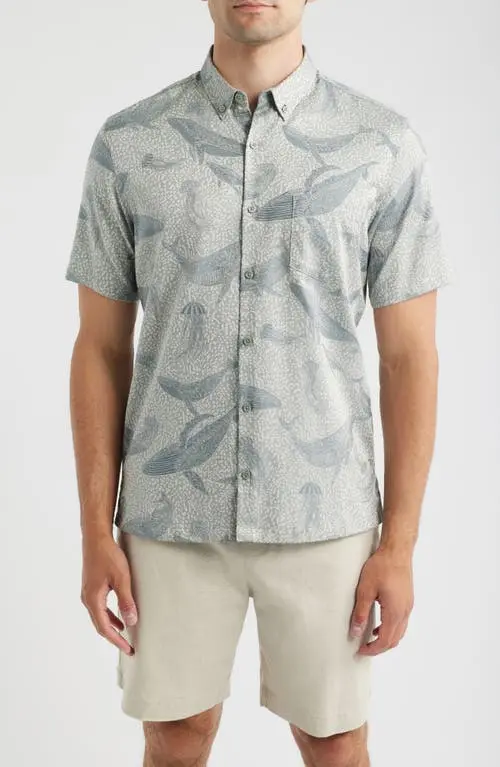 Tori Richard Marine Mosaic Jacquard Cotton Shirt - Grey