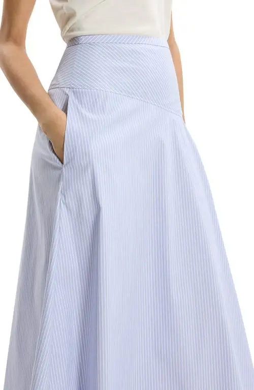Theory Angled Yoke Stripe Skirt