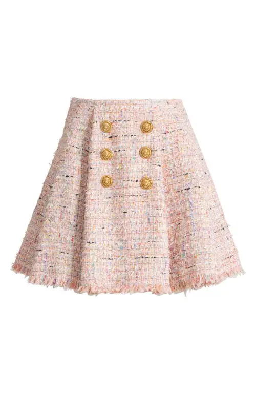 Balmain Flared Tweed Skirt
