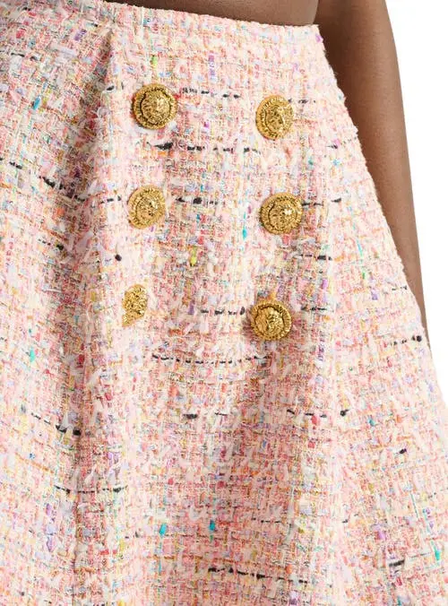 Balmain Flared Tweed Skirt