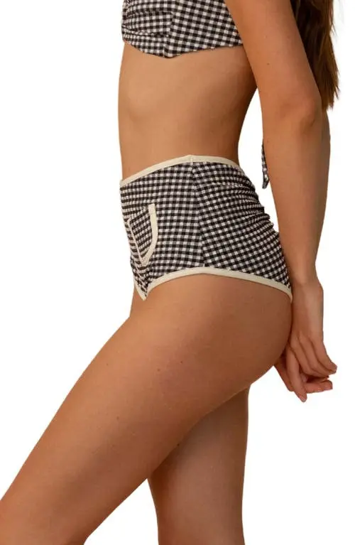 MONTCE Gingham High Waist Bikini Bottoms