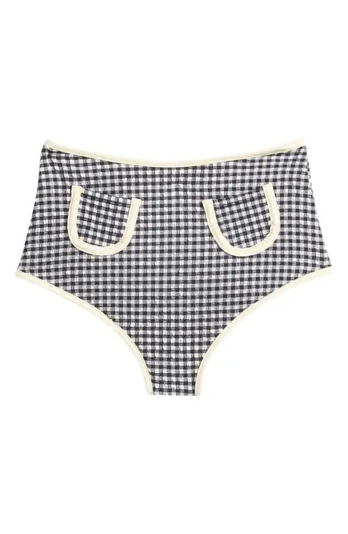 MONTCE Gingham High Waist Bikini Bottoms