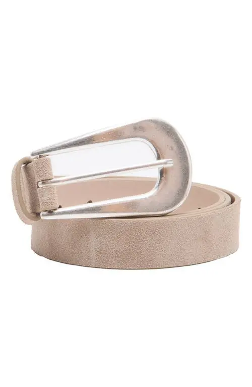 Free People Suede Belt With Antiqued Buckle - Biscotti