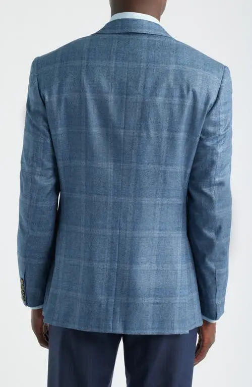 Canali Siena Regular Fit Windowpane Check Silk & Cashmere Sport Coat
