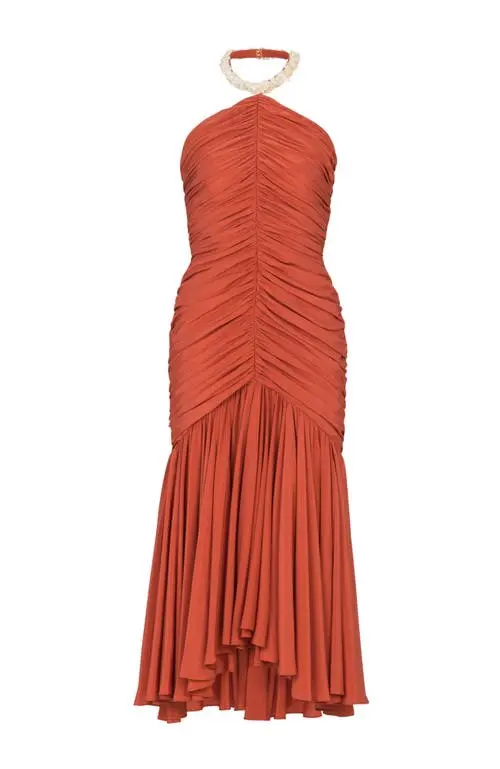 Balmain Crepe Shell Dress With Embellished Necklace Strap