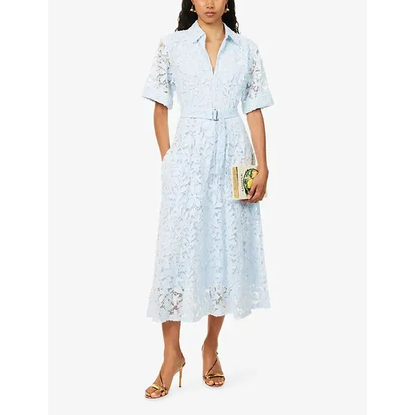 Simkhai Deanna Embroidered Cotton Midi Dress