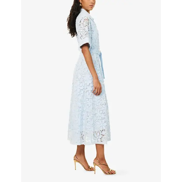 Simkhai Deanna Embroidered Cotton Midi Dress