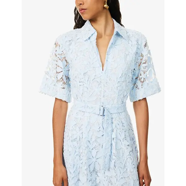 Simkhai Deanna Embroidered Cotton Midi Dress