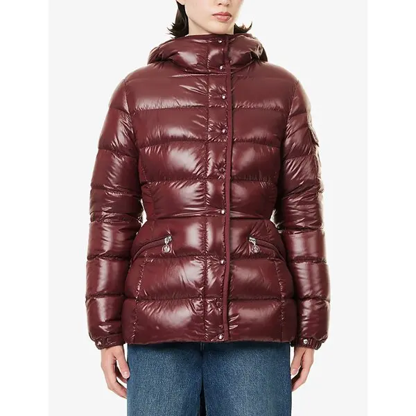 Moncler Barante Hooded Down Puffer Jacket - Dark Red