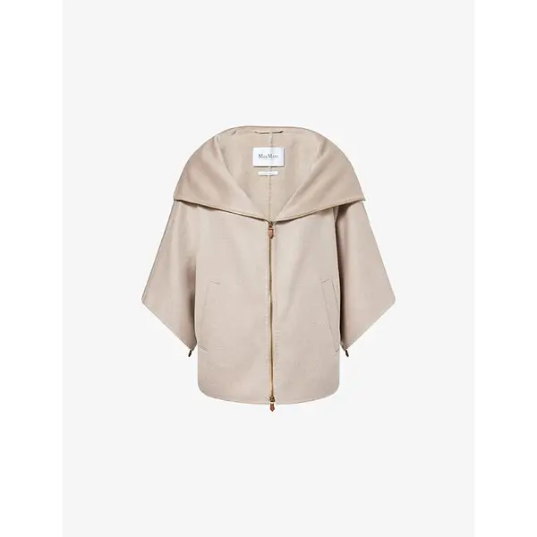 Max Mara Shawl Collar Cropped Cashmere Coat