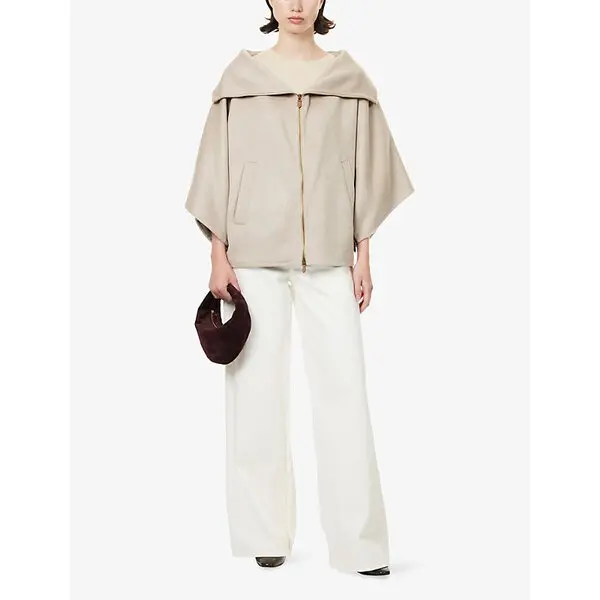 Max Mara Shawl Collar Cropped Cashmere Coat