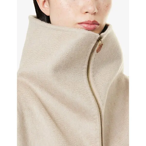 Max Mara Shawl Collar Cropped Cashmere Coat