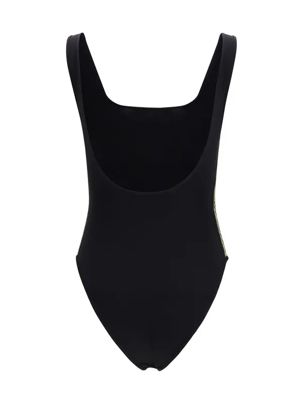 Burberry One-piece Swimsuit With Check Trim