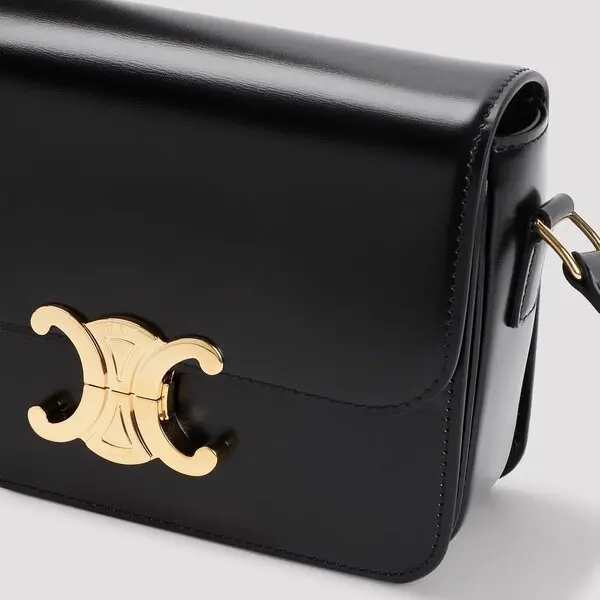 Celine Triomphe Shoulder Bag - Black