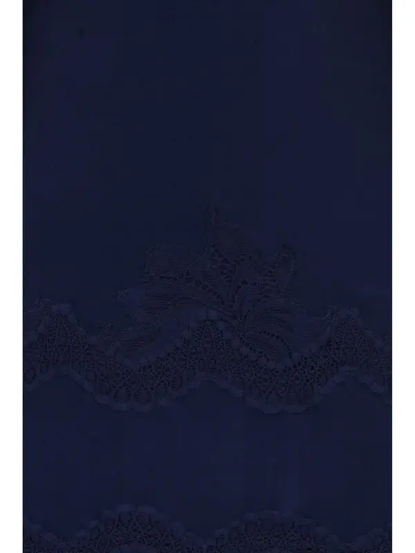 Rabanne Long Lace And Jersey Gown - Blue