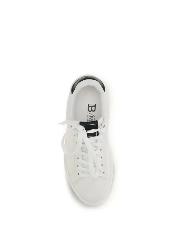 Balmain B-court Calfskin Leather Sneakers
