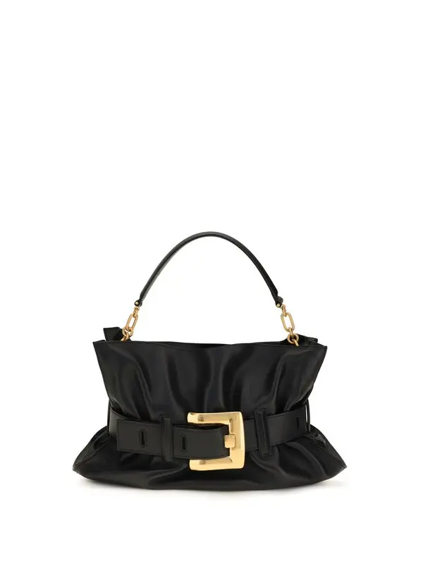 Balmain Medium Anthem Shoulder Bag In Calfskin - Black
