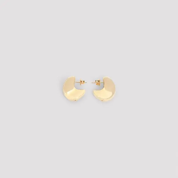 Bottega Veneta Disc Small Earrings In Sterling With 18k Gold Finish - Silver