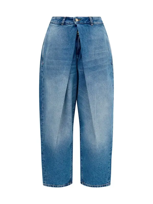 Balmain Barrel Fit Denim Jeans - Blue