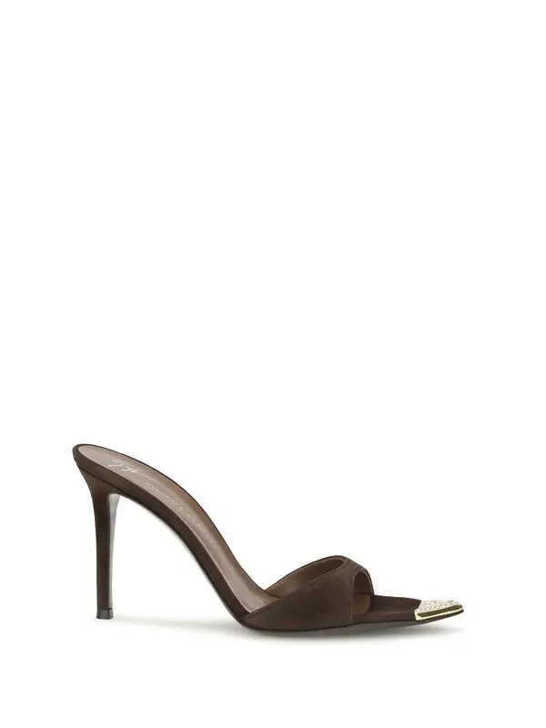 GIUSEPPE ZANOTTI Intrigo Jewelry Mules - Brown