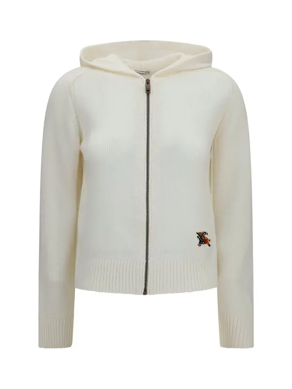Burberry Wool Hooded Cardigan - Multicolor