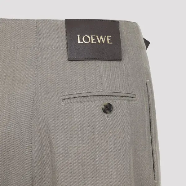 Loewe Belted Wool Blend Trousers - Multicolor