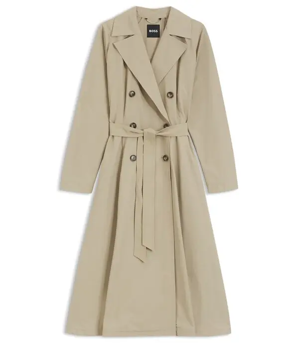 BOSS Water-repellent Trench Coat With Belt
